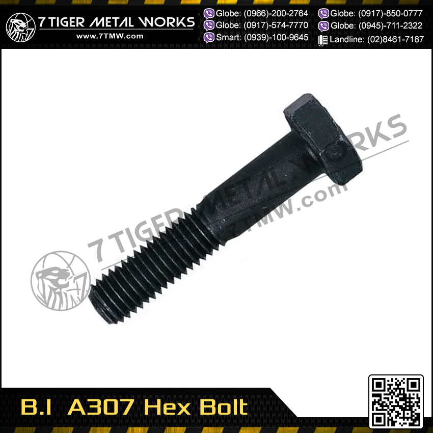 Black Iron ASTM A307 Hexagonal Bolt - Bolt and Nut Supplier Philippines