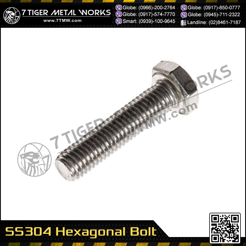 SS304 Hexagonal Bolt - Bolt and Nut Supplier Philippines
