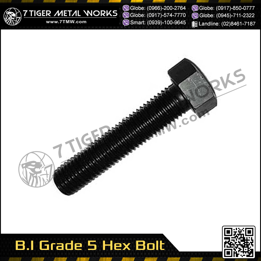 Black Iron Grade 5 High Tensile Hexagonal Bolt - Bolt and Nut Supplier ...