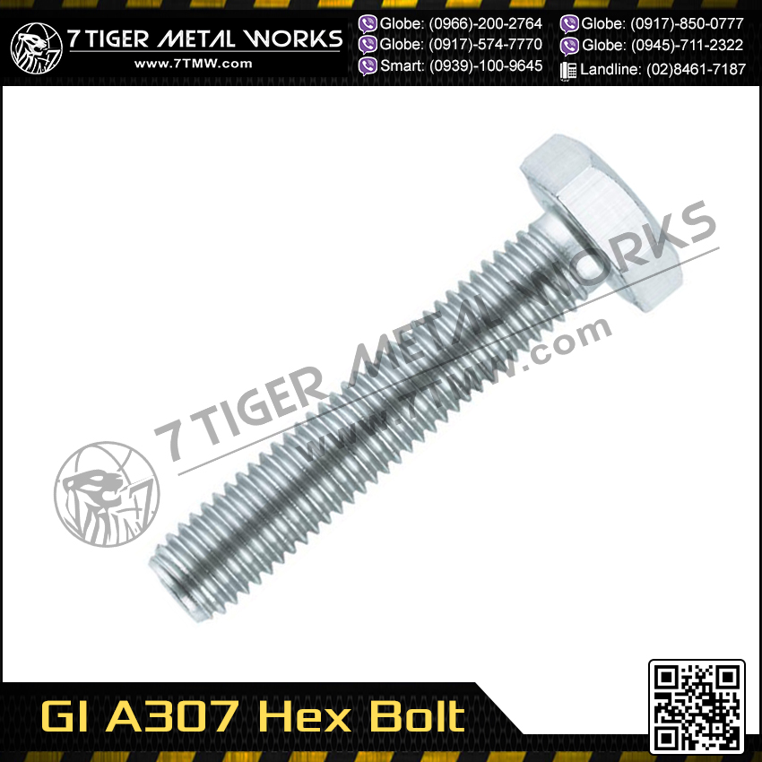 Galvanized Iron A307 Hexagonal Bolt - Bolt and Nut Supplier Philippines