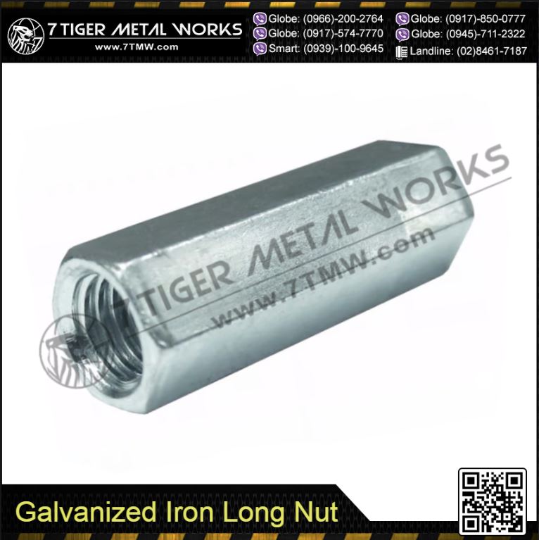 Galvanized Iron Long Nut - Bolt and Nut Supplier Philippines