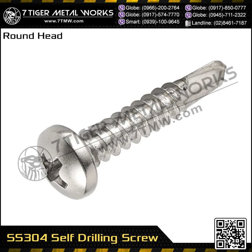 SS304 Self Drilling Screw – Round Head - Bolt and Nut Supplier Philippines