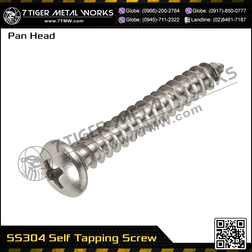 SS304 Self Tapping Screw - Pan Head - Bolt and Nut Supplier Philippines