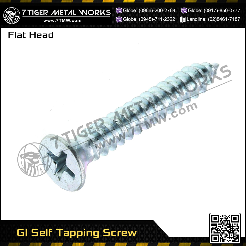 GI Self Tapping Screw – Flat Head - Bolt and Nut Supplier Philippines