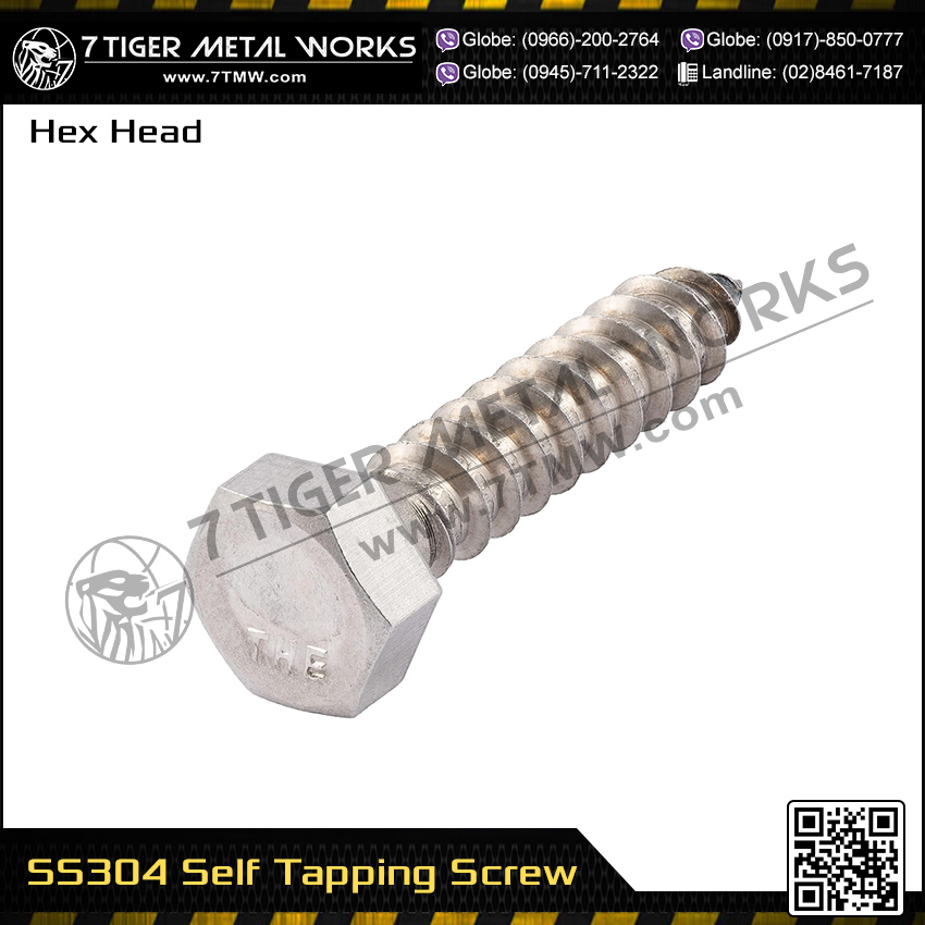 SS304 Self Tapping Screw - Hex Head - Bolt and Nut Supplier Philippines