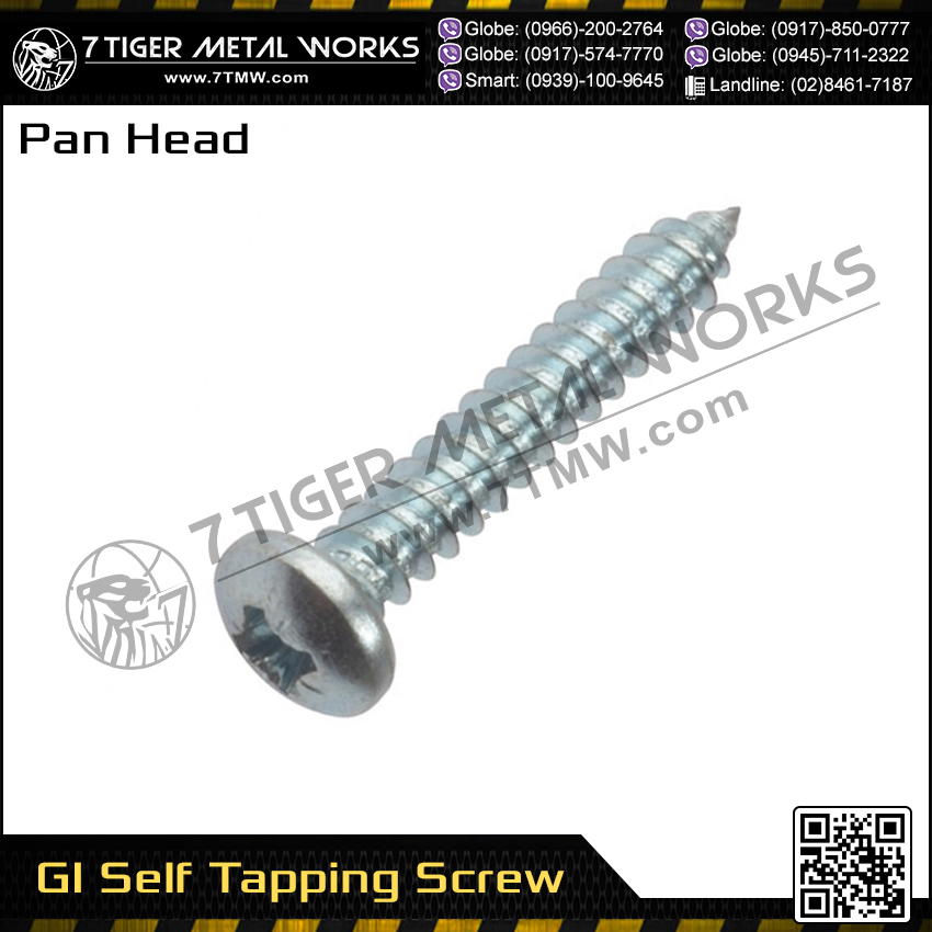GI Self Tapping Screw – Pan Head - Bolt and Nut Supplier Philippines