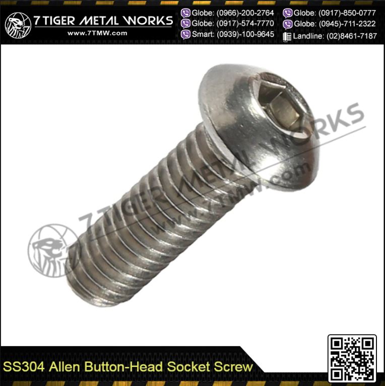 SS304 Allen Button-Head Socket Screw - Bolt and Nut Supplier Philippines