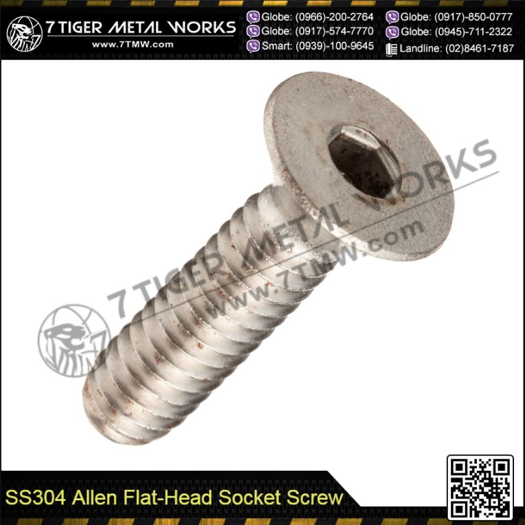 SS304 Allen Flat Head Socket Screw - Bolt and Nut Supplier Philippines