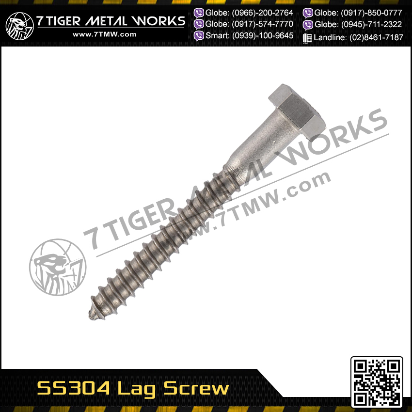 SS304 Lag Screw - Bolt and Nut Supplier Philippines