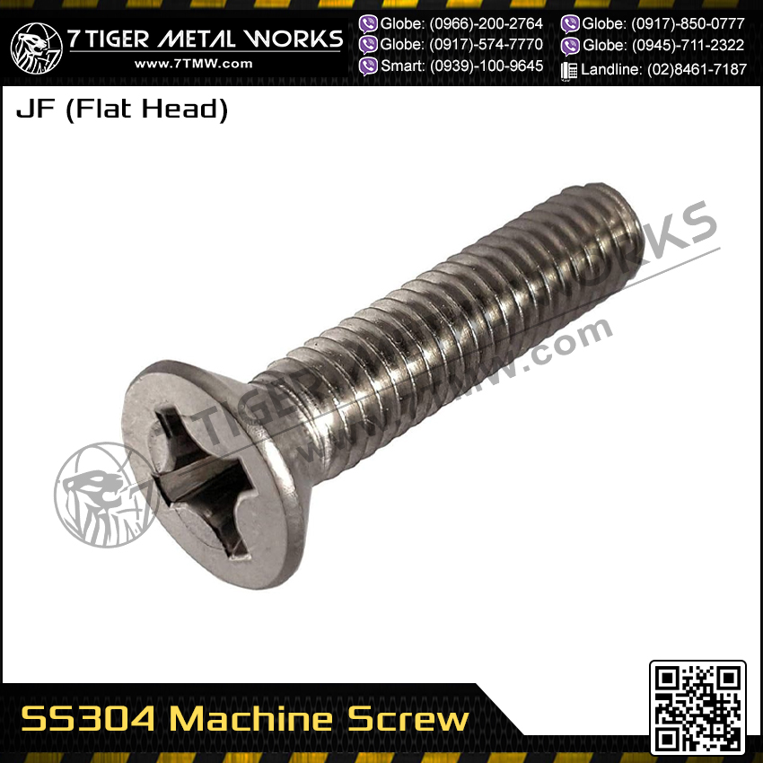 SS304 Machine Screw Flat Head (JF Bolt) - Bolt and Nut Supplier Philippines