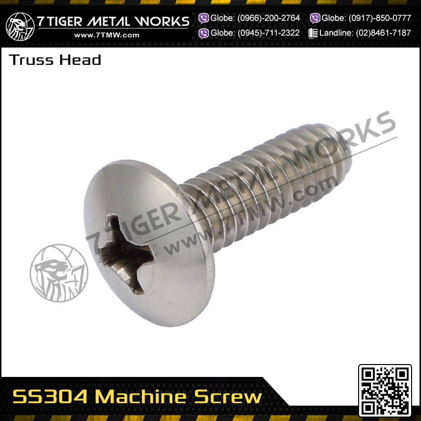 SS304 Machine Screw - Truss Head - Bolt and Nut Supplier Philippines