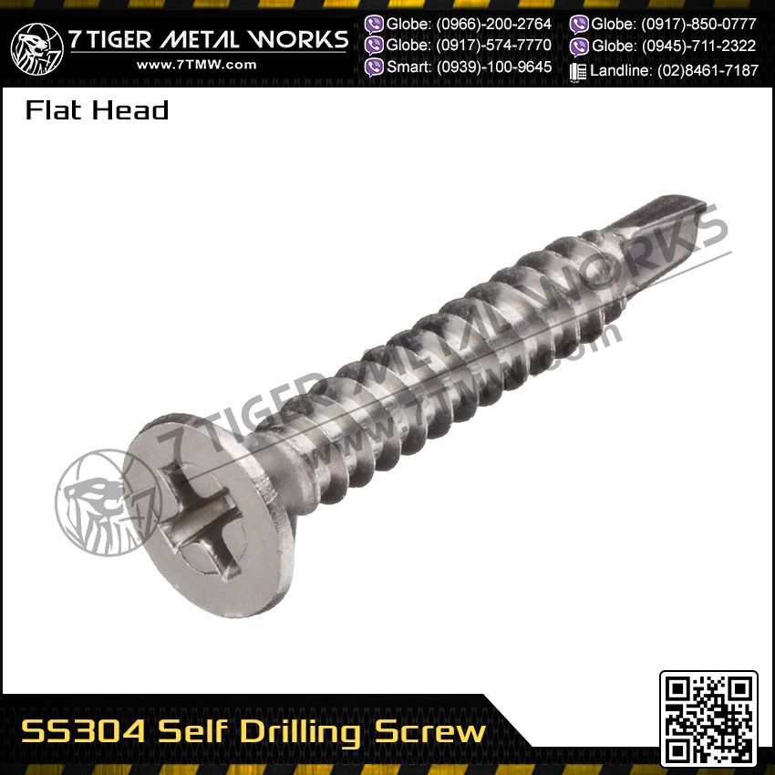 SS304 Self Drilling Screw - Flat Head - Bolt and Nut Supplier Philippines