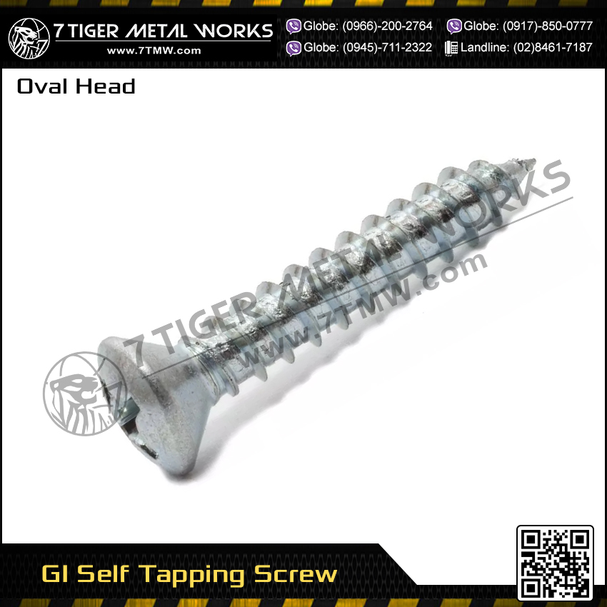 GI Self Tapping Screw – Oval Head - Bolt and Nut Supplier Philippines