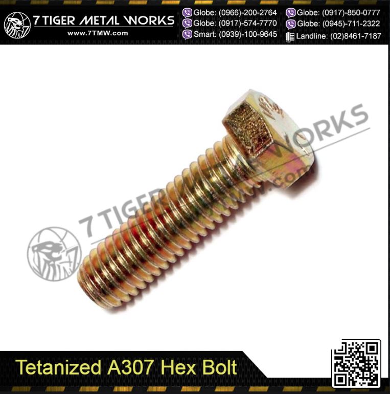 Tetanized A307 Hexagonal Bolt - Bolt and Nut Supplier Philippines